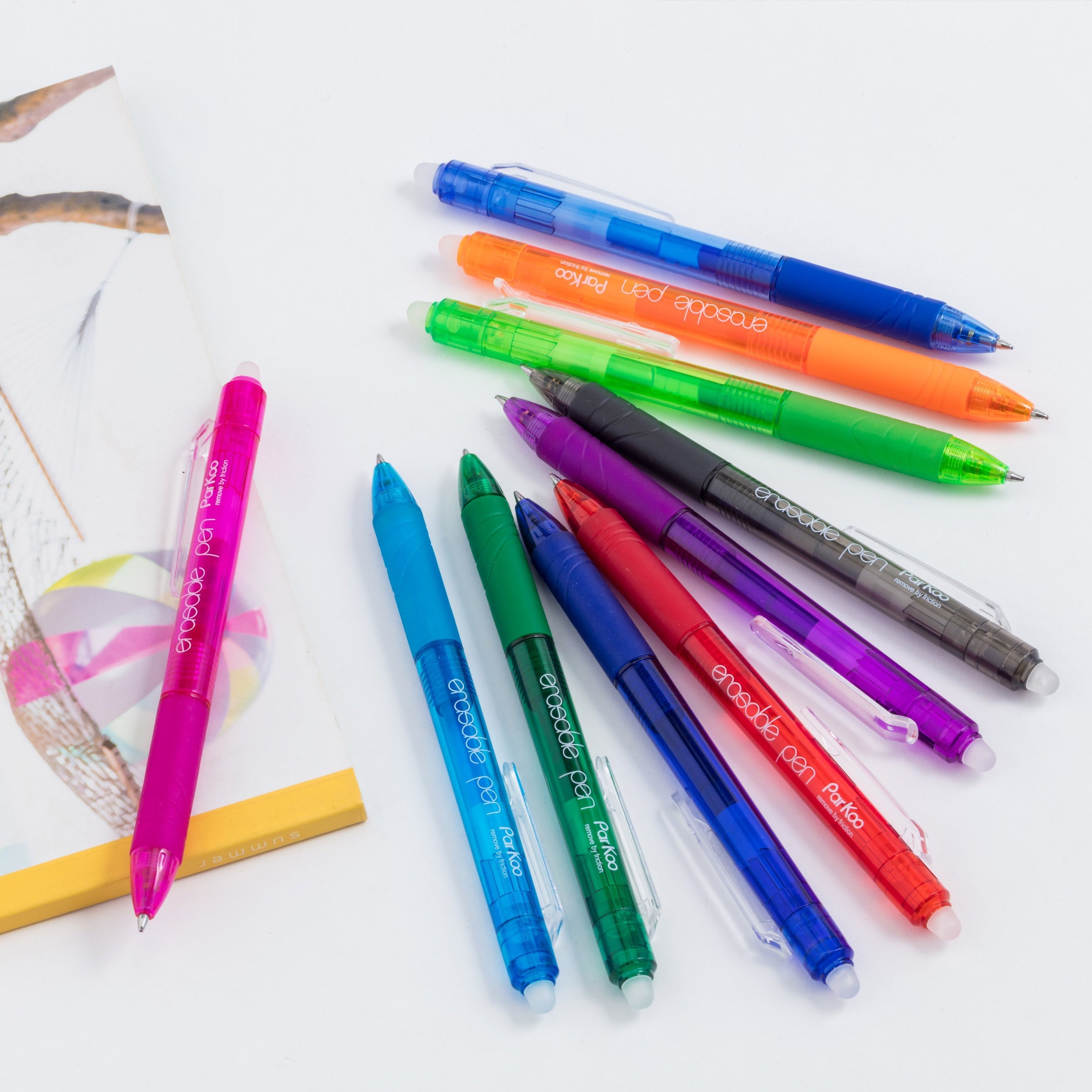 ParKoo Retractable Erasable Gel Pens Clicker, Assorted Color Inks for
